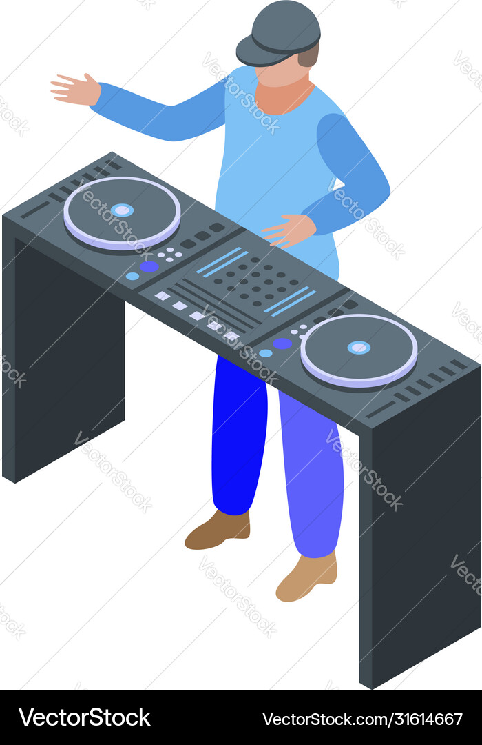 Dj man icon isometric style Royalty Free Vector Image