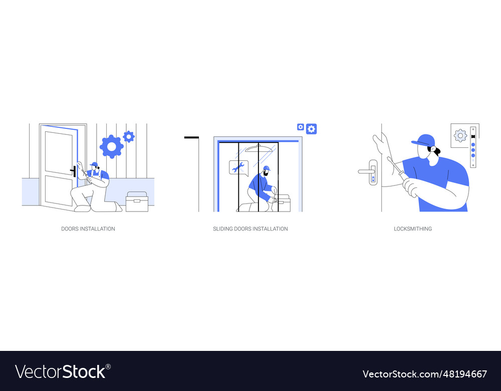 Door service abstract concept Royalty Free Vector Image Door service abstract concept Royalty Free Vector Image