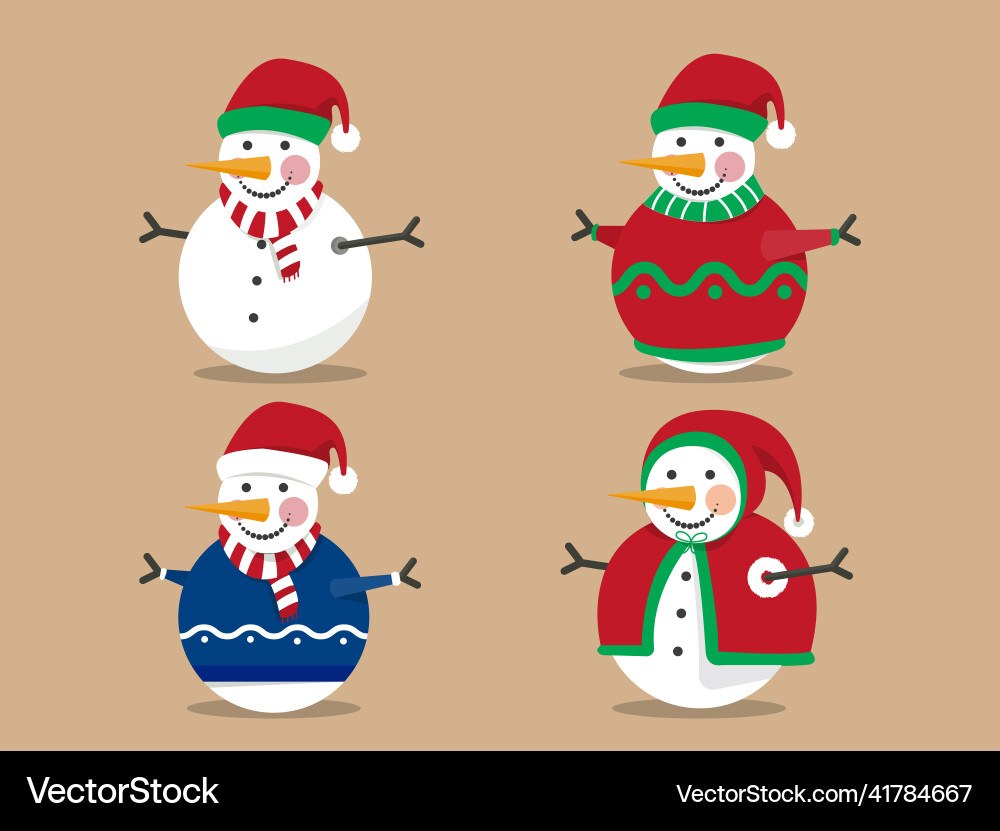 Happy snowman christmas character icon Royalty Free Vector