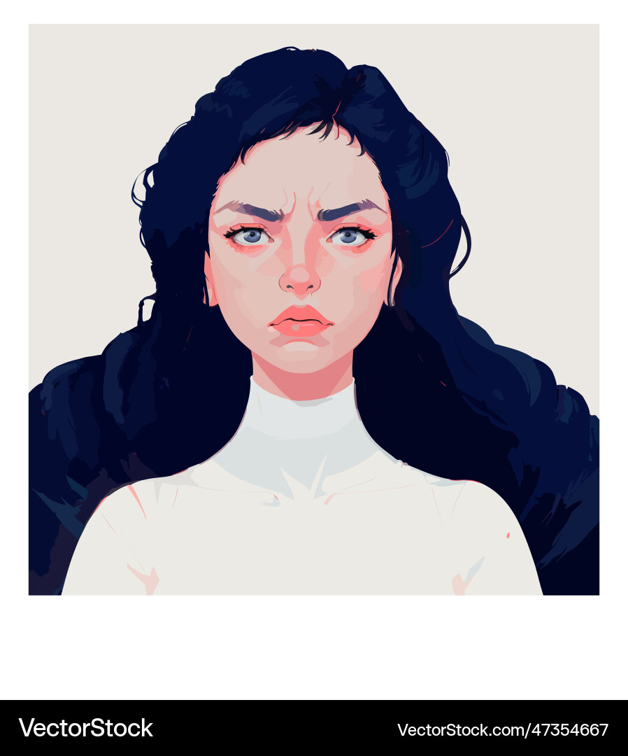 Hispanic woman feels angry Royalty Free Vector Image