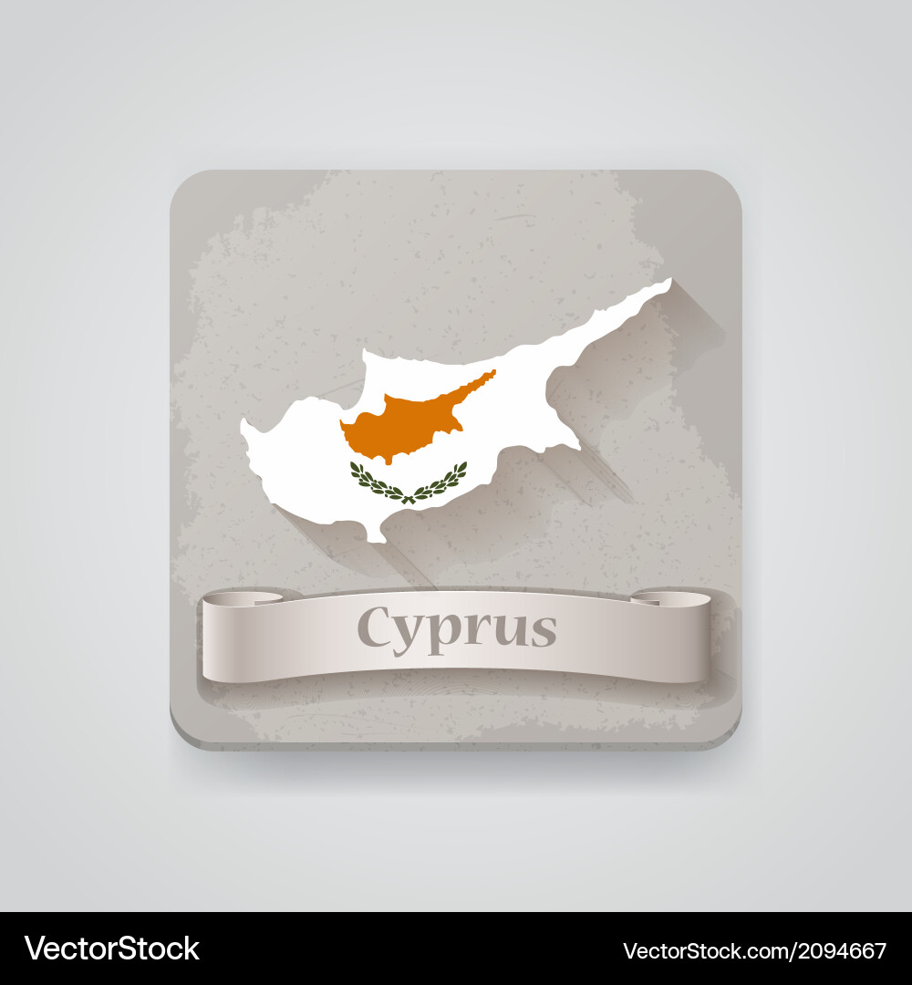 Icon of cyprus map with flag Royalty Free Vector Image