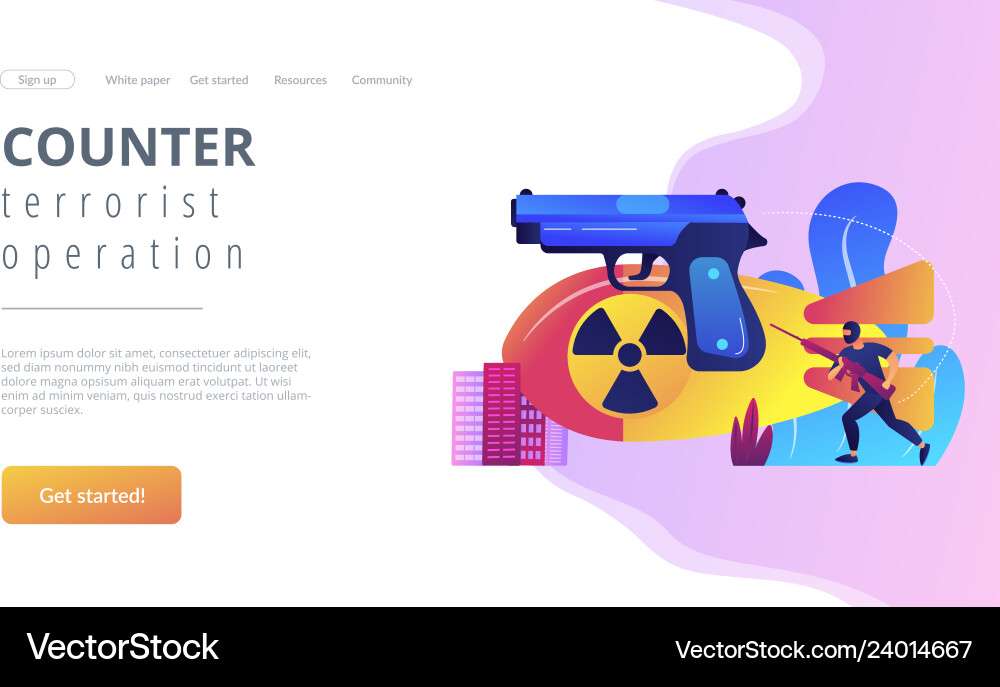 International terrorism concept landing page Vector Image