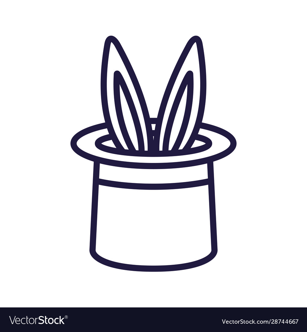Isolated rabbit inside magic hat design Royalty Free Vector