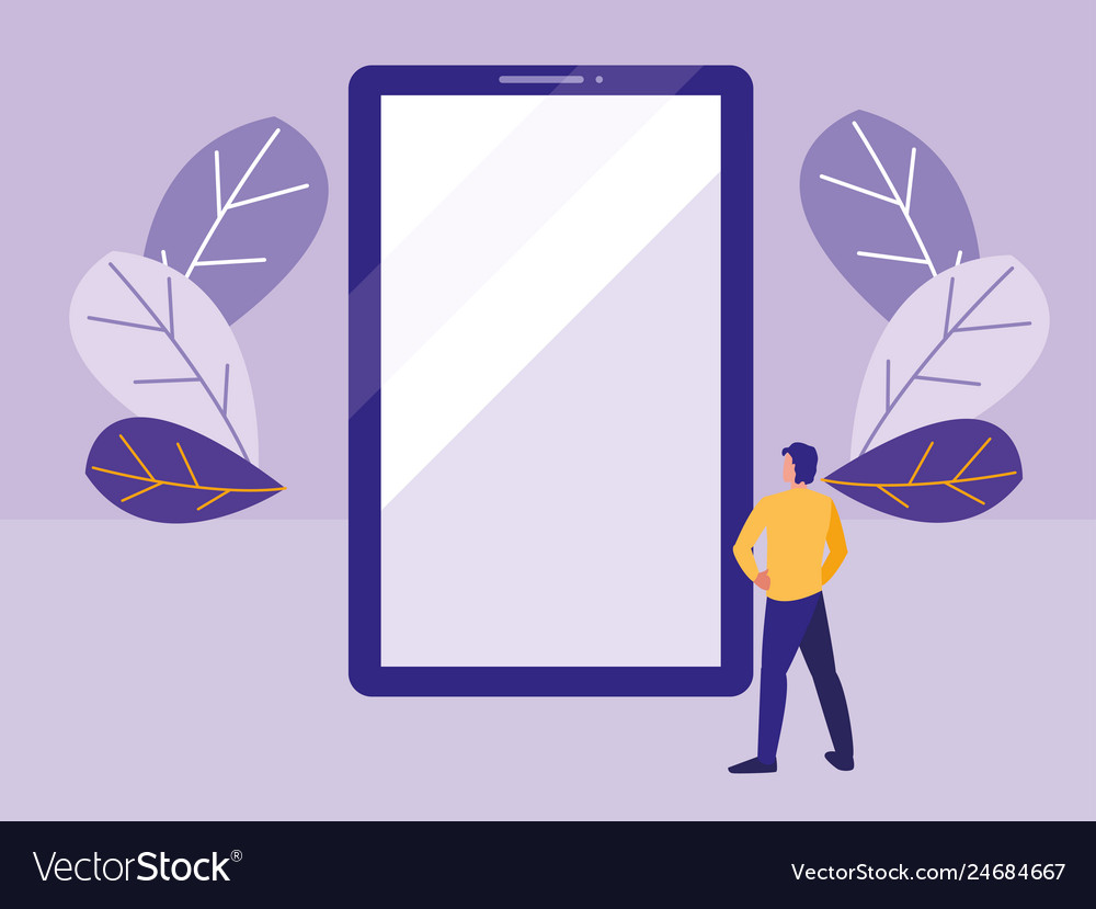 Man using smartphone device Royalty Free Vector Image