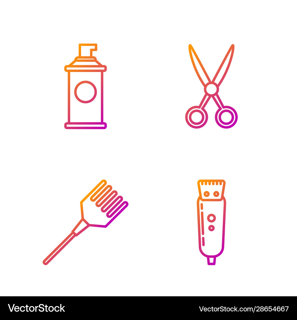 Set line electrical hair clipper or shaver Vector Image