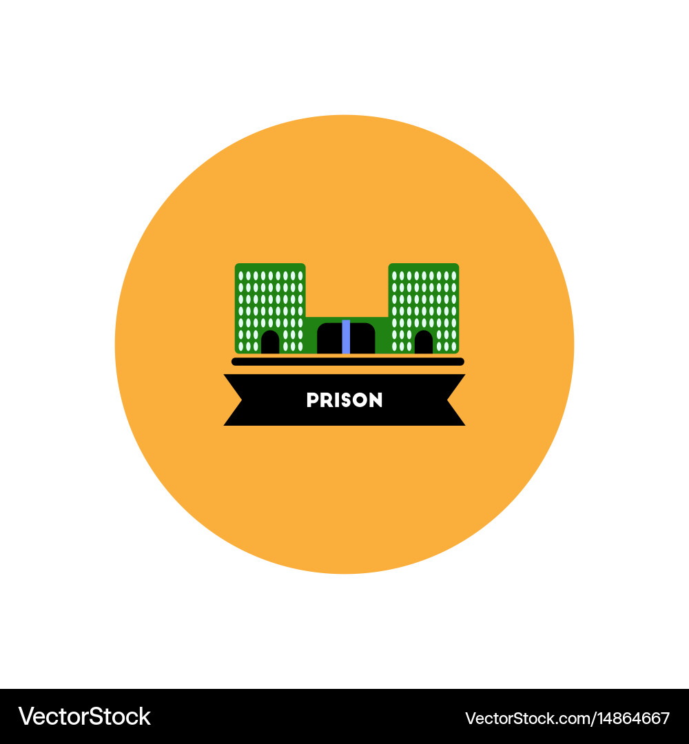 Stylish icon in color circle building prison Vector Image