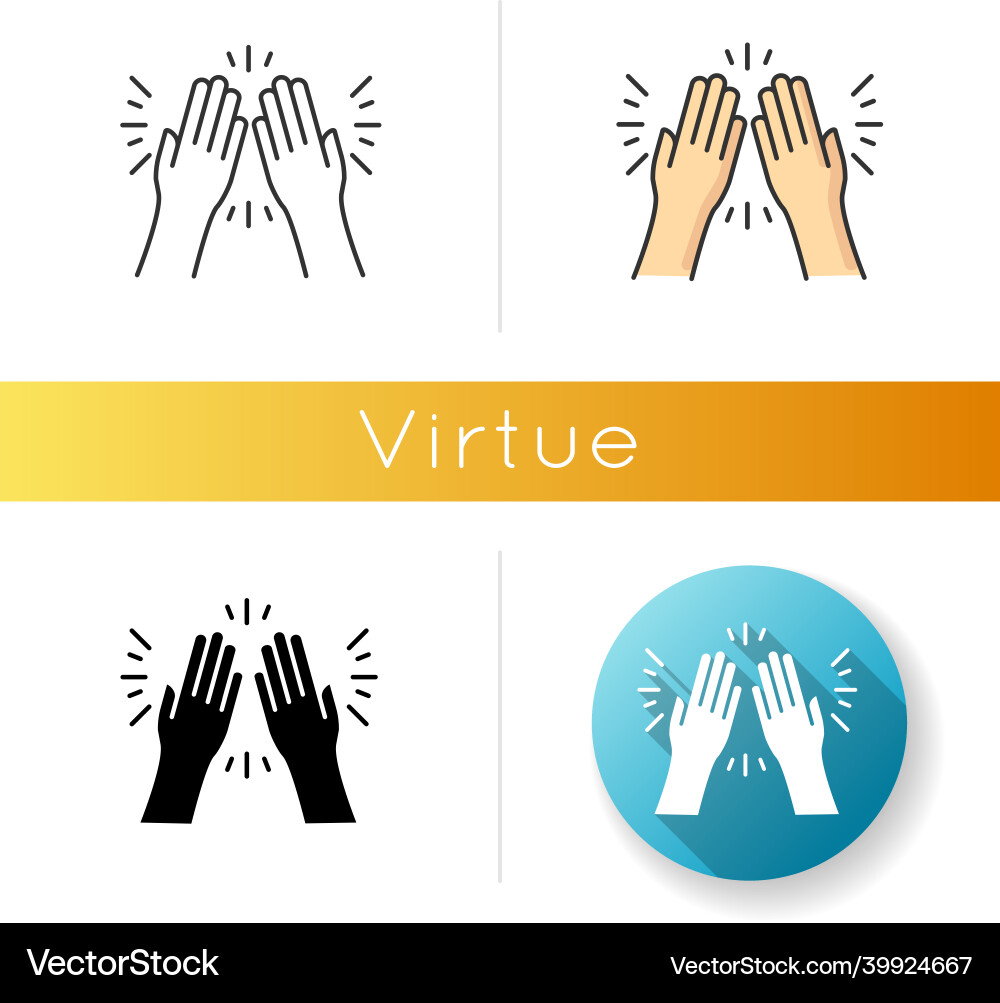 Virtue icon linear black and rgb color styles Vector Image
