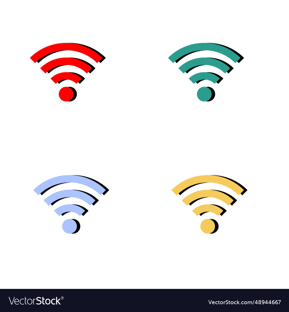 Wi-fi icon set symbol wireless and wifi Royalty Free Vector