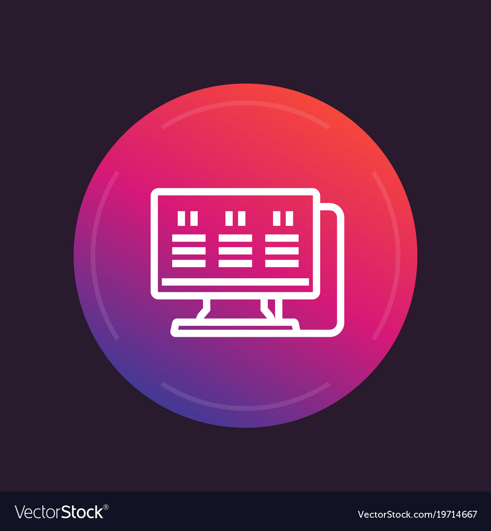 Workstation line icon Royalty Free Vector Image
