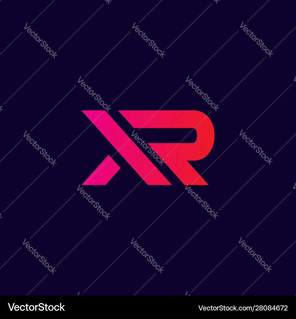 Abstract xr logo modern letter xr logo initials Vector Image
