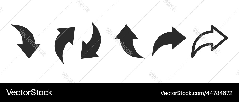 Arrow curve circle spin icon pictogram or bent Vector Image