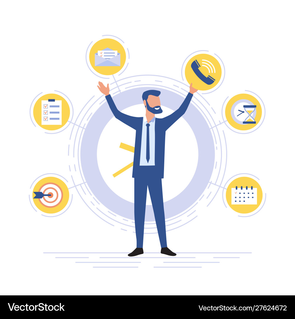 Businessman is standing on a background office Vector Image
