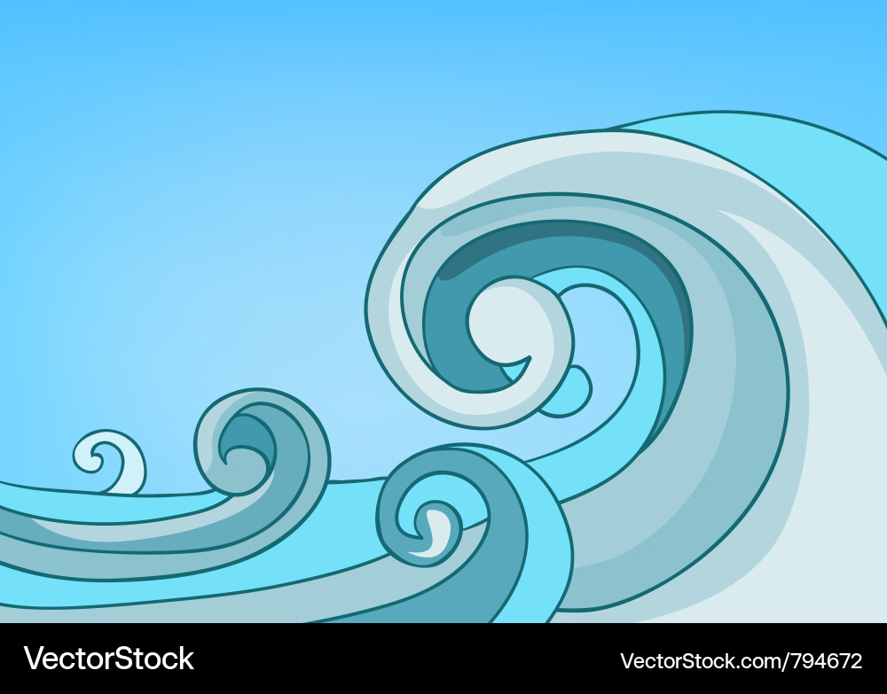 Cartoon nature landscape sea Royalty Free Vector Image