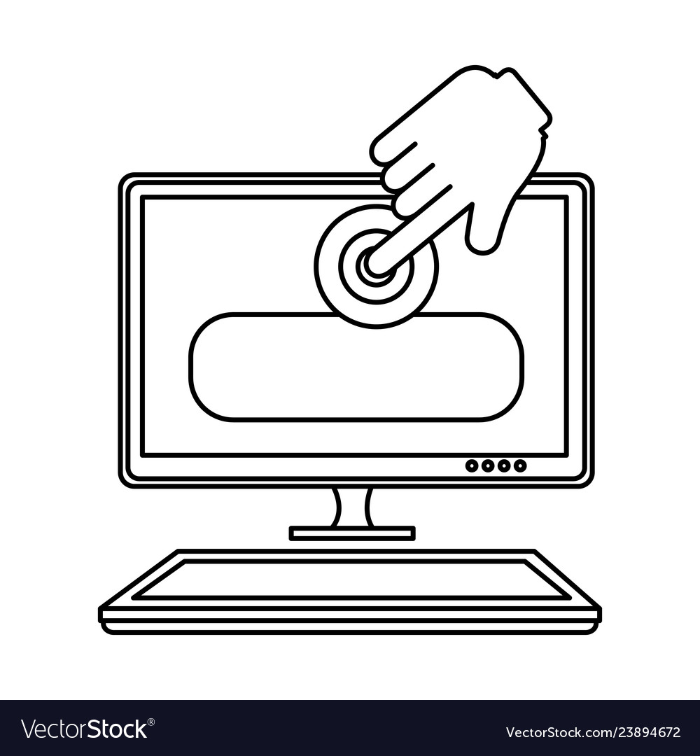 Computer desktop with pointer mouse Royalty Free Vector