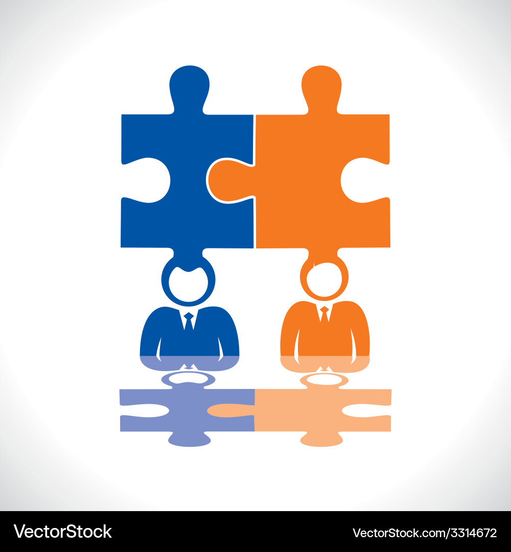Connection of two businessmen Royalty Free Vector Image