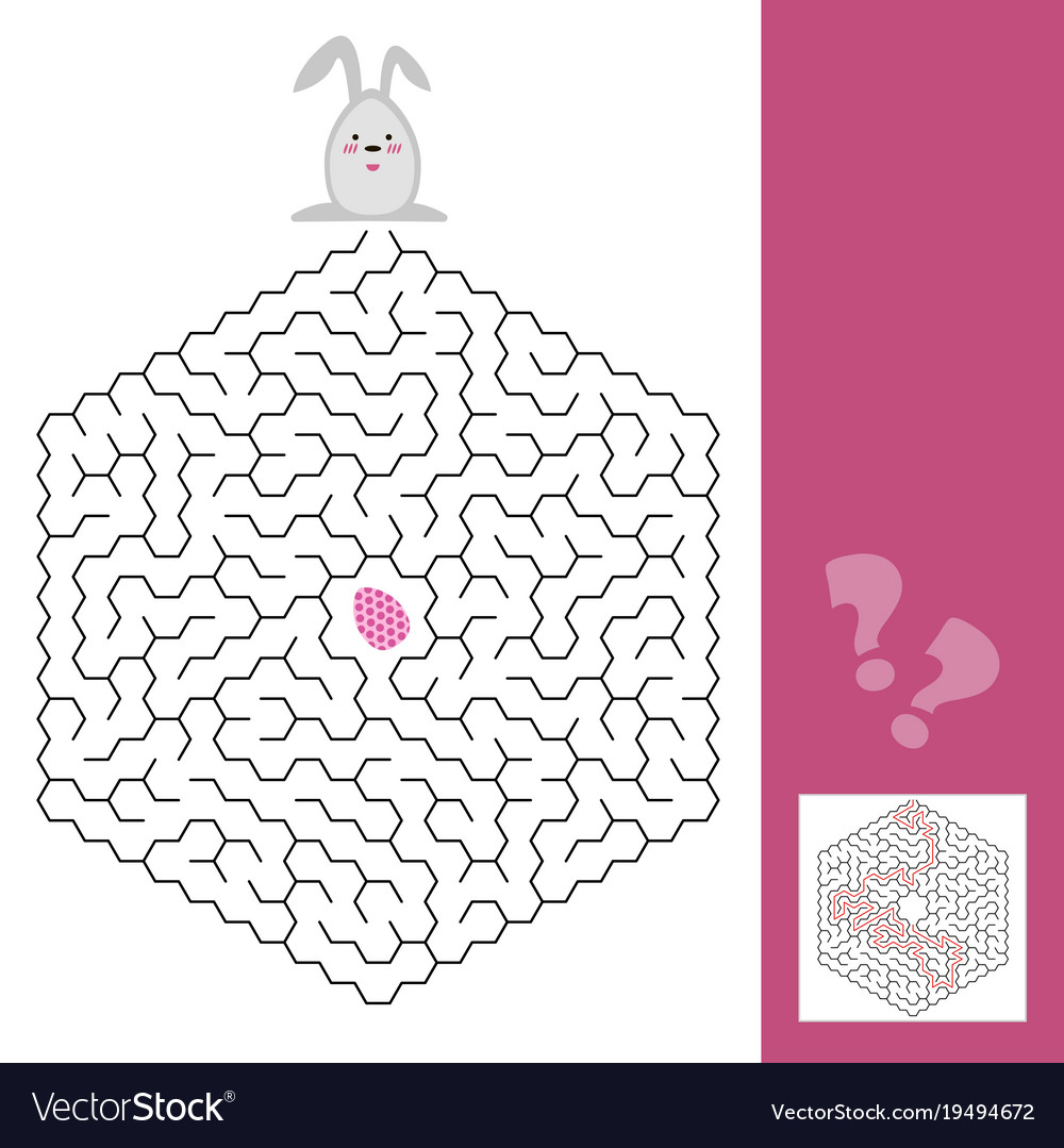 Easter maze game or activity page for kids Vector Image