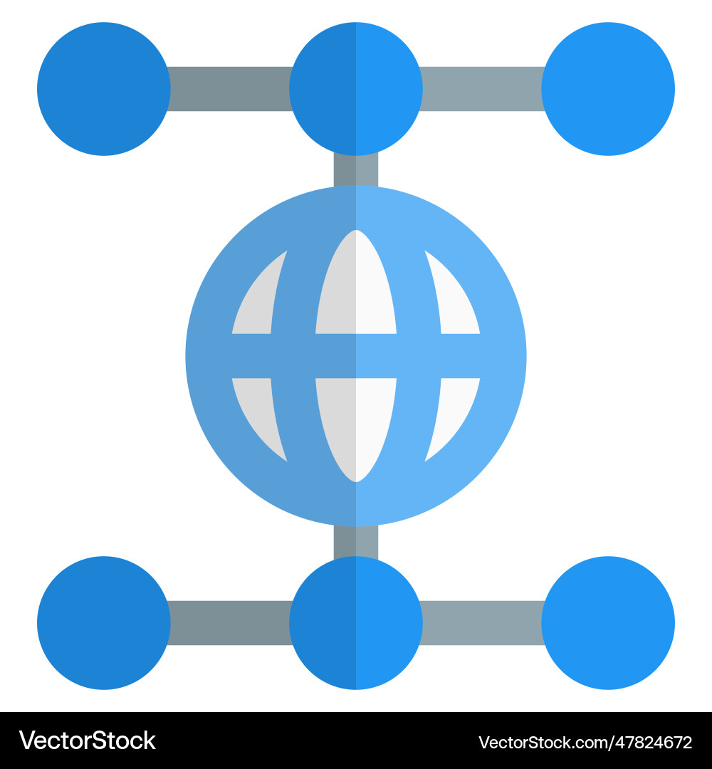Global expansion of the network link Royalty Free Vector
