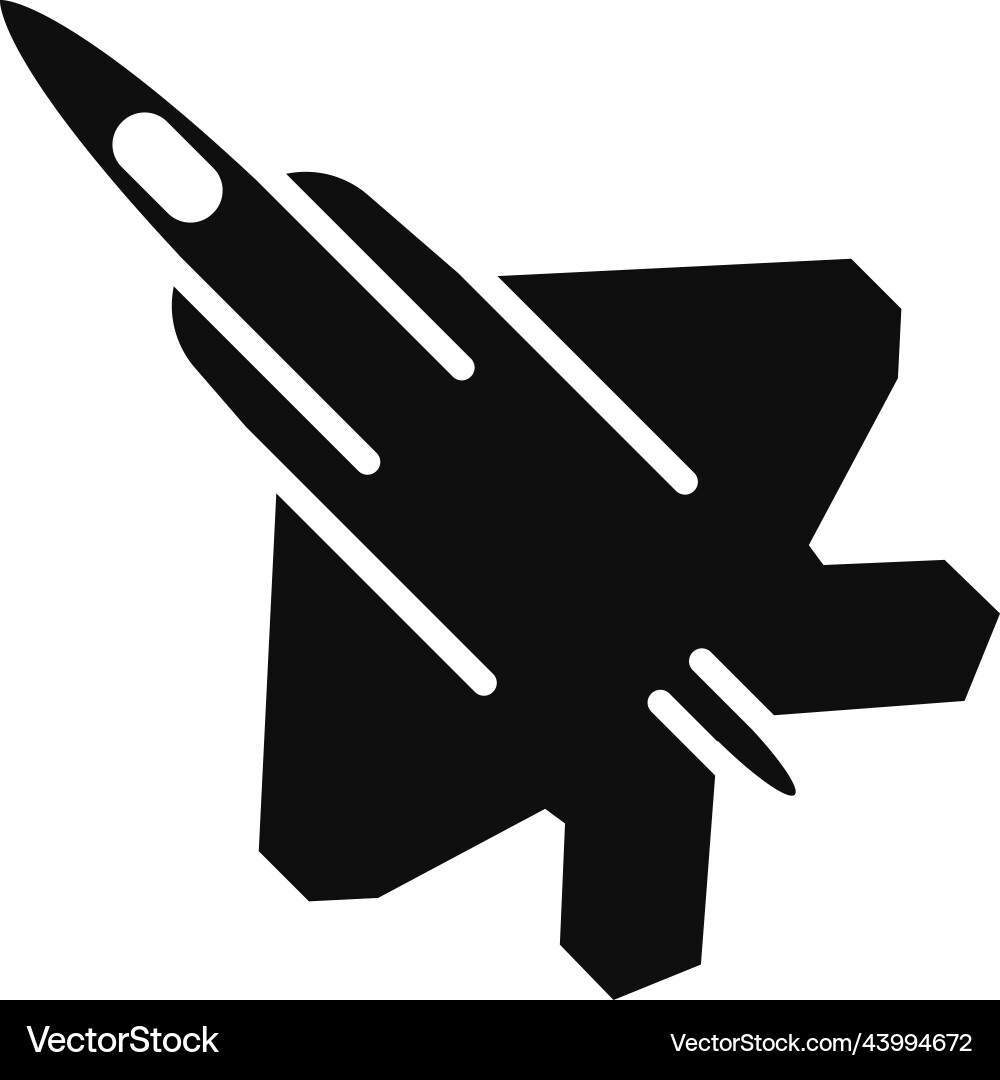 Military plane icon black air fighter war Vector Image