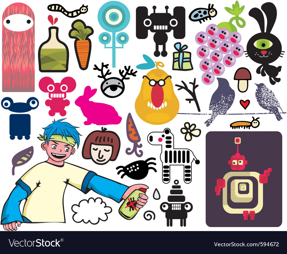 Misc cartoons Royalty Free Vector Image - VectorStock