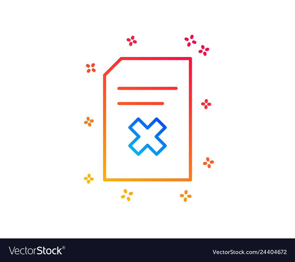 Remove document line icon delete file sign Vector Image Remove document line icon delete file sign Vector Image