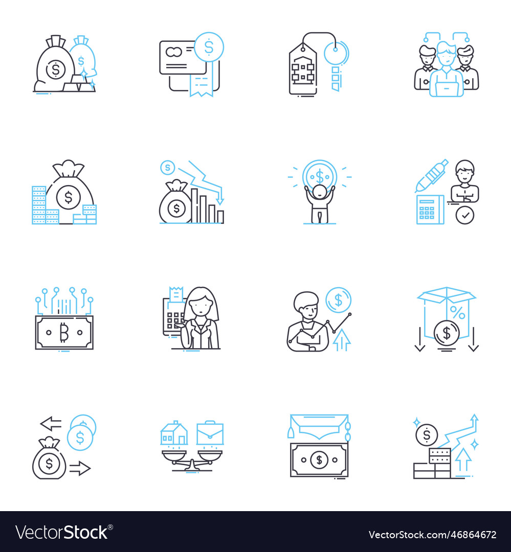 Risk assessment linear icons set probability Vector Image Risk assessment linear icons set probability Vector Image
