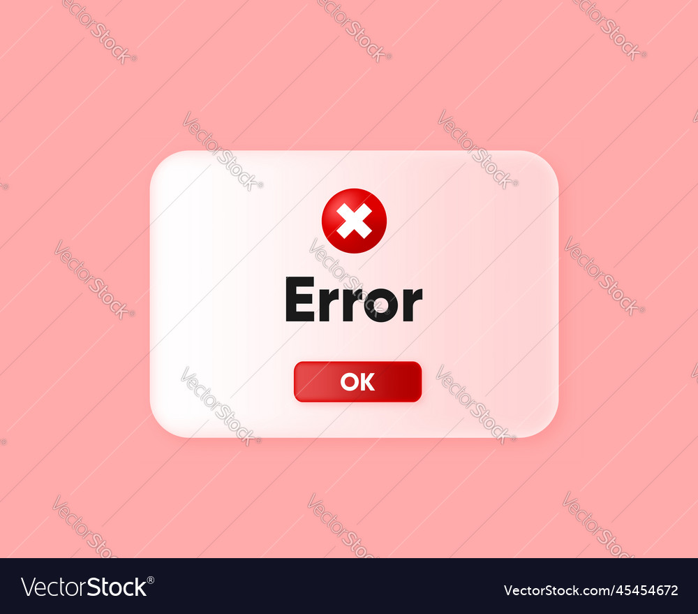 System error 3d window of operating Royalty Free Vector