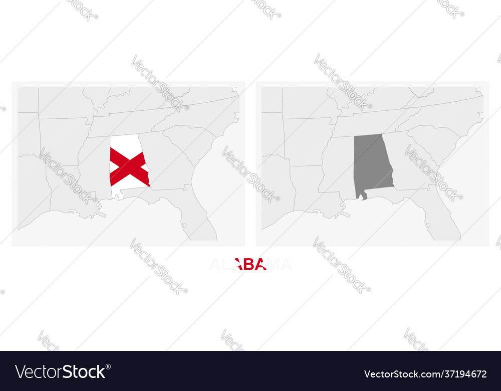 Two versions map us state alabama Royalty Free Vector Image
