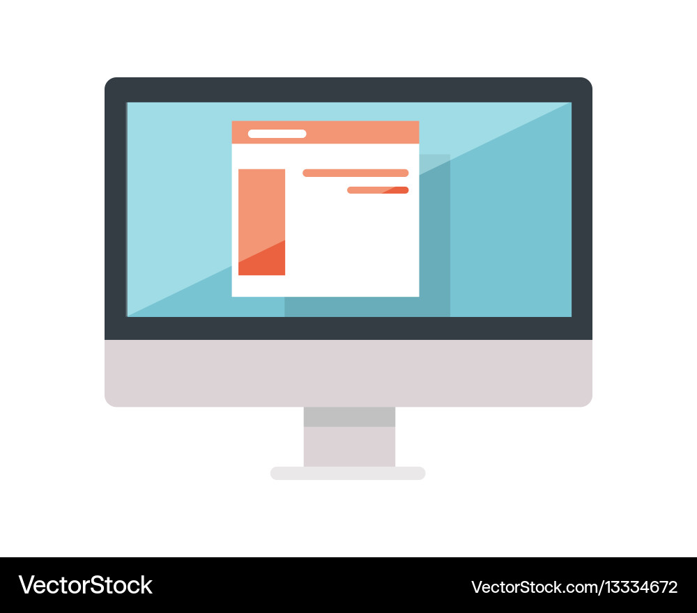 Web design site on monitor display isolated Vector Image