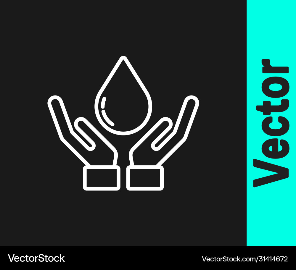 White line washing hands with soap icon isolated Vector Image