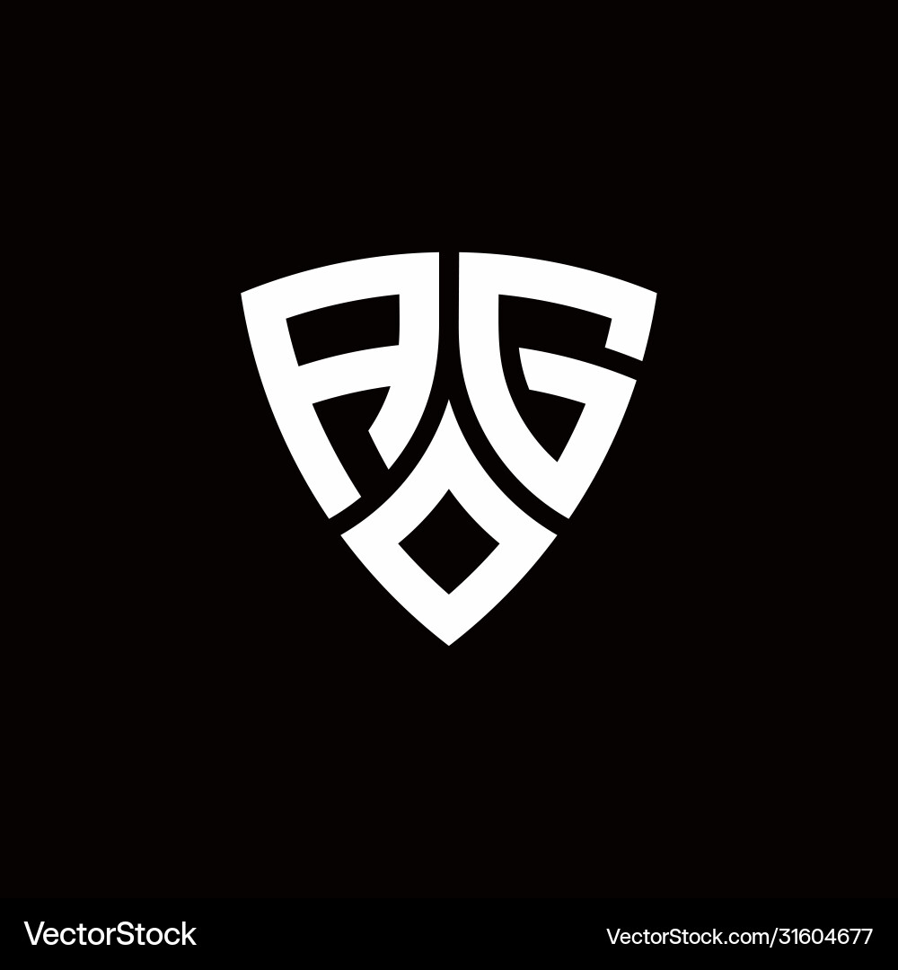 Ag monogram logo with modern shield style design Vector Image