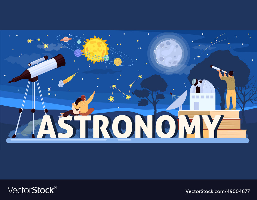 Astronomy banner advertising observatory or Vector Image