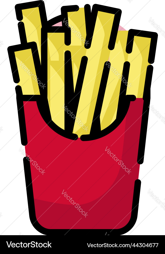 Delicious fries on a white background Royalty Free Vector