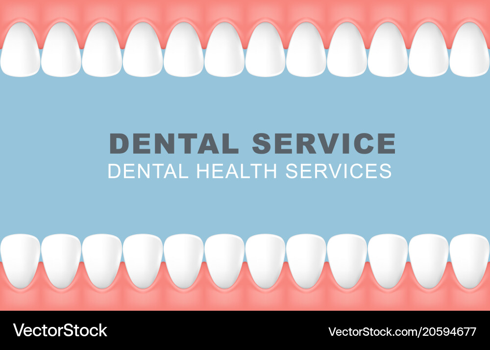 Dental poster with frame row teeth Royalty Free Vector Image