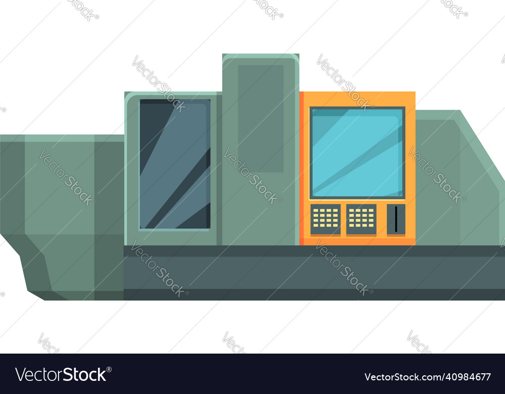 Factory cnc icon cartoon machine industry Vector Image