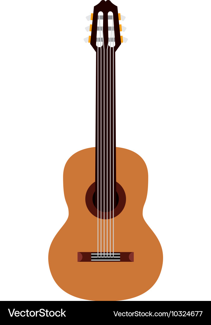 Guitar instrument musical isolated icon Royalty Free Vector