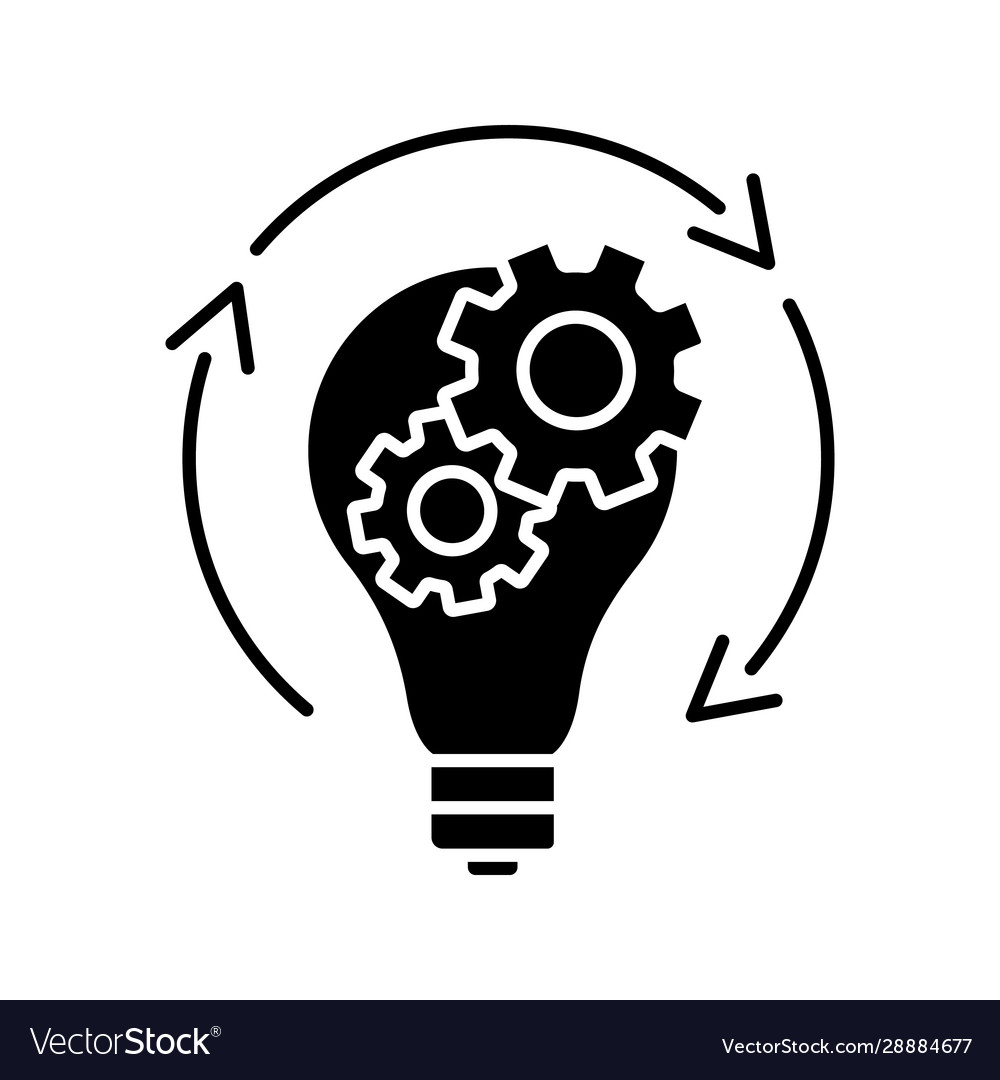 Idea generation glyph icon Royalty Free Vector Image Idea generation glyph icon Royalty Free Vector Image
