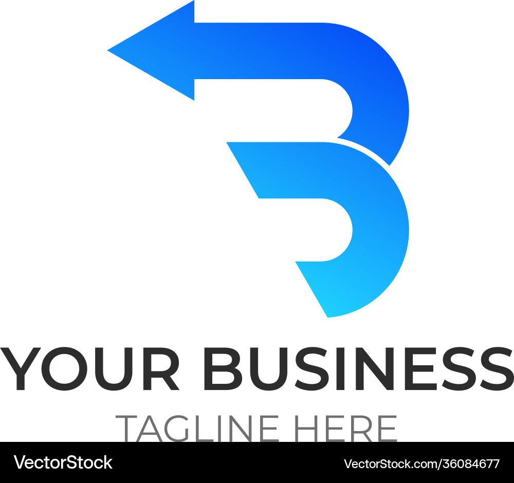Logo with letter b symbols arrow Royalty Free Vector Image