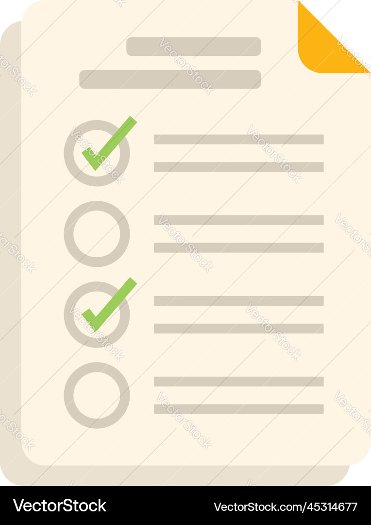 Paper mark test icon flat exam answer Royalty Free Vector