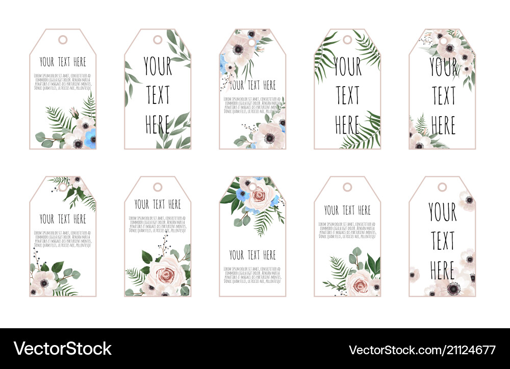 Price tags collection with flowers Royalty Free Vector Image