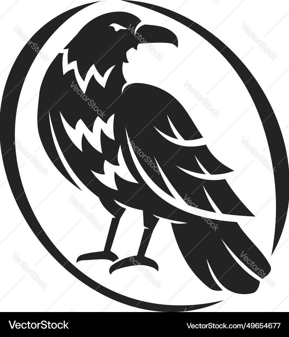 Raven logo template isolated brand identity icon Vector Image