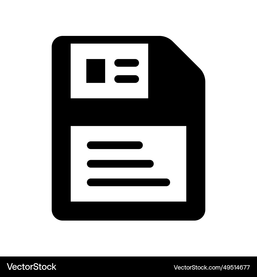 Save glyph icon for personal and commercial use Vector Image
