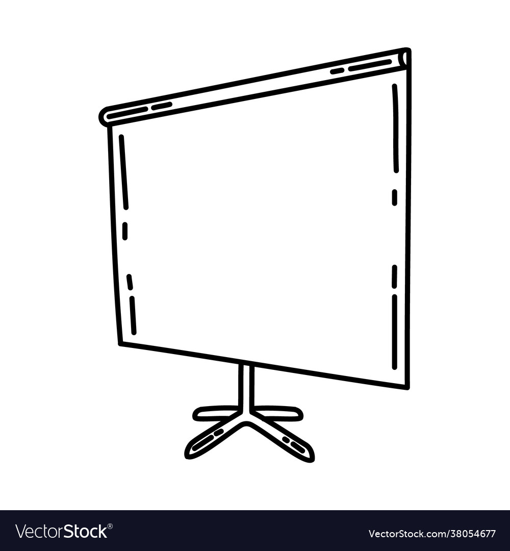 Screen projector icon doodle hand drawn Royalty Free Vector
