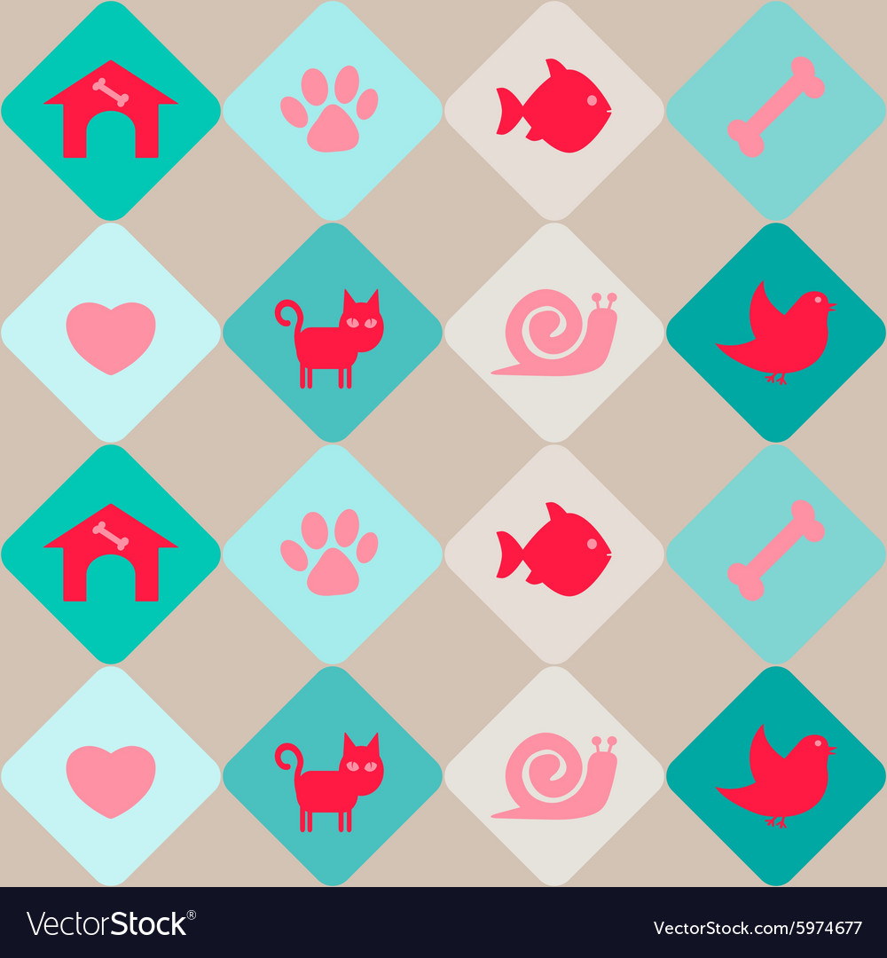 Seamless background with pets Royalty Free Vector Image