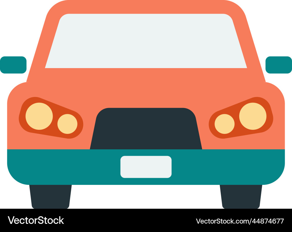 Sedan car from the front view in minimal style Vector Image