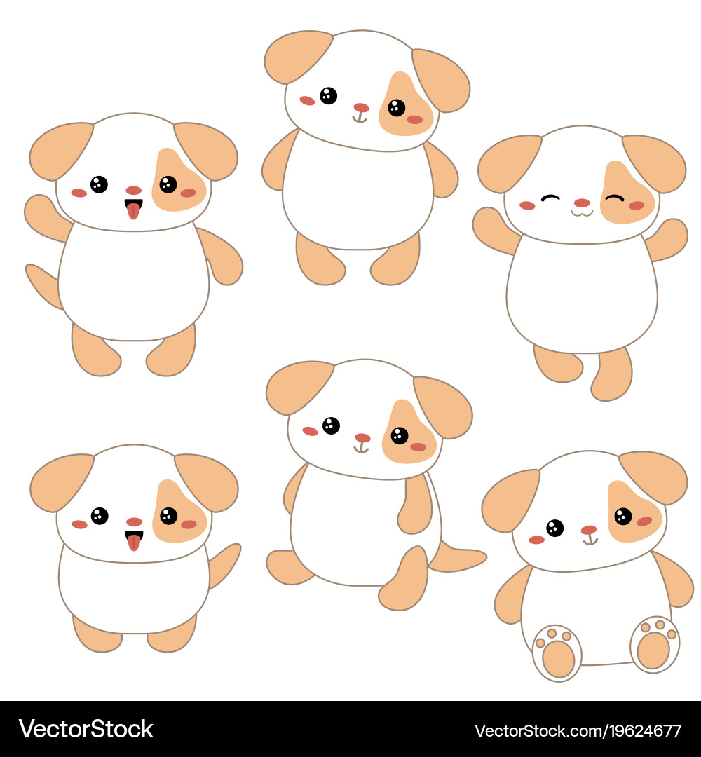 Set of cute dogs Royalty Free Vector Image - VectorStock