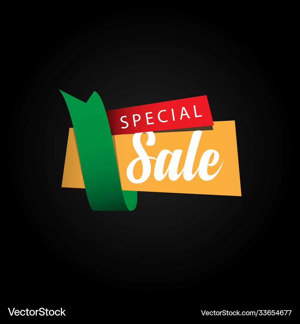 Special sale ribbon template design Royalty Free Vector