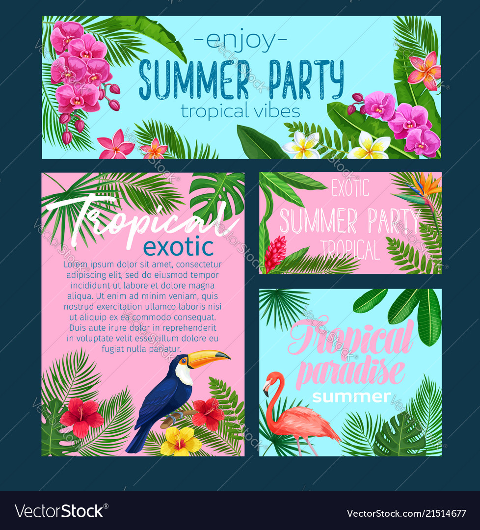 Tropical banners Royalty Free Vector Image - VectorStock