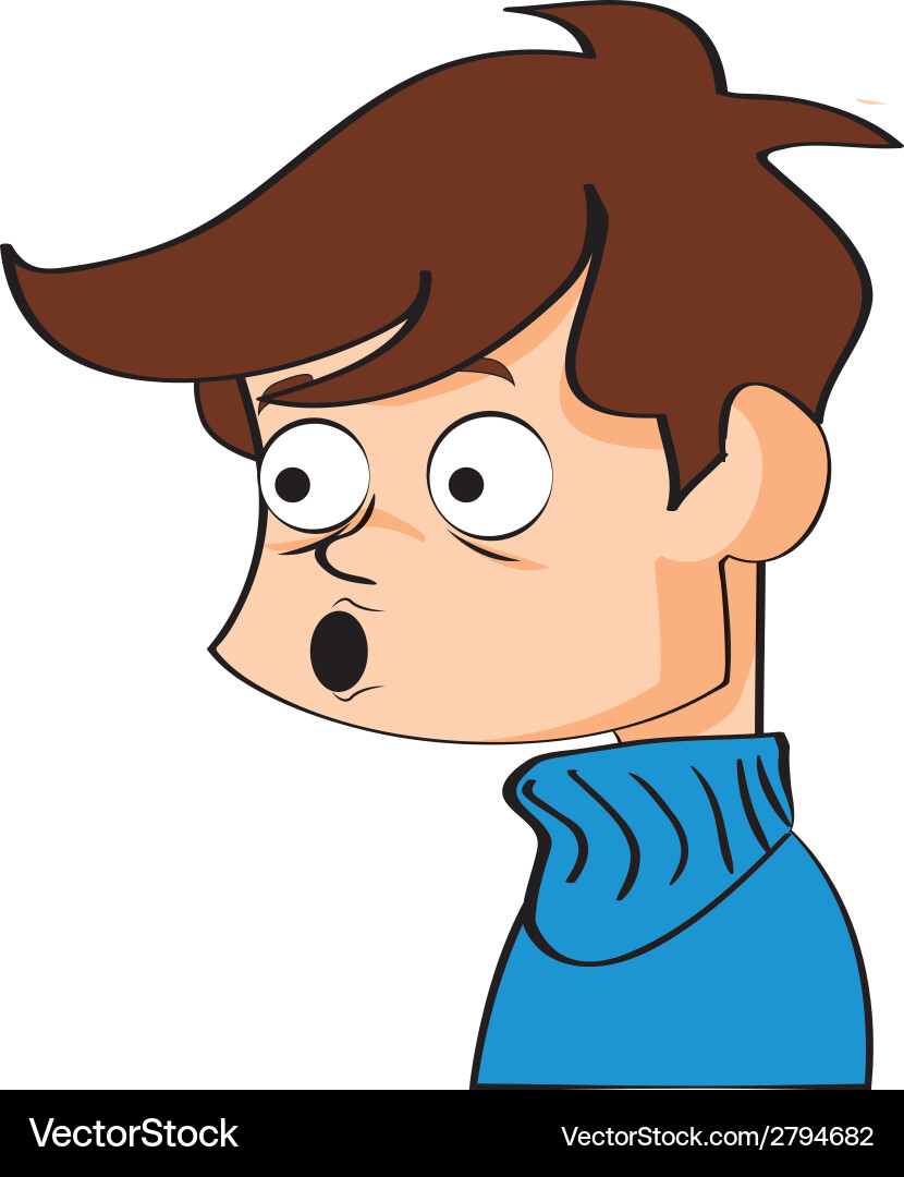 A surprised boy on white background Royalty Free Vector