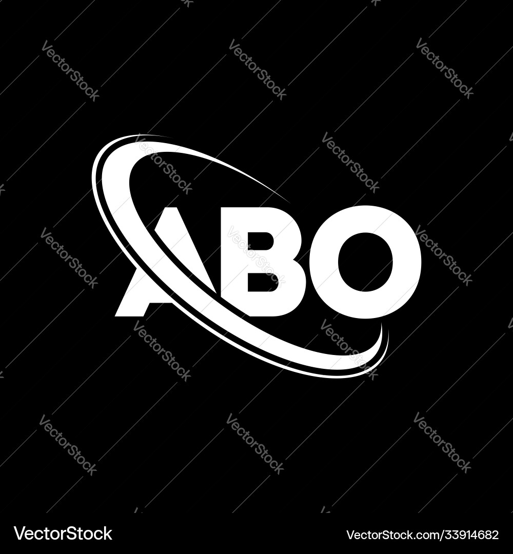 Abo logo a b o design white letter aboa Royalty Free Vector