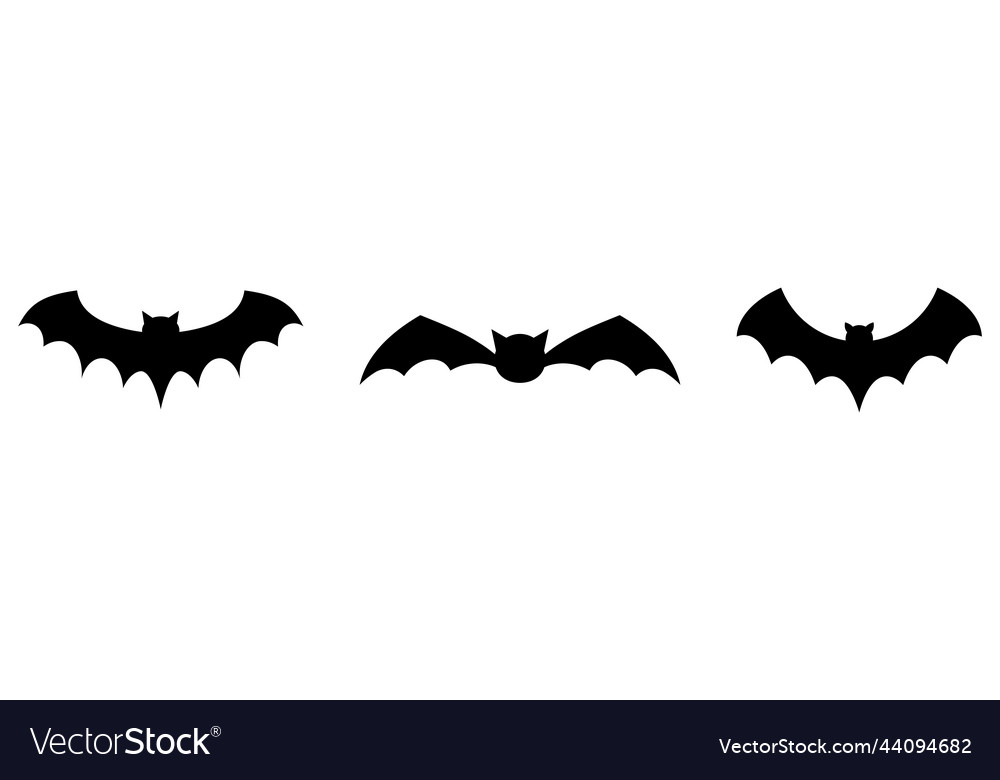 Bat icon set Royalty Free Vector Image - VectorStock